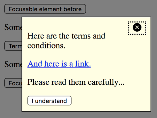 Dialog widget (or: modal, popup, lightbox, overlay, alert) - ADG