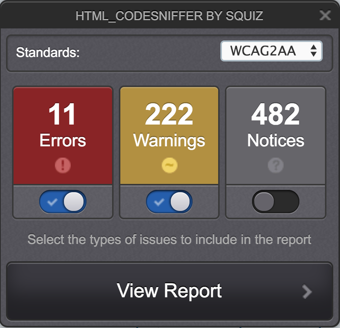 HTML_CodeSniffer - ADG