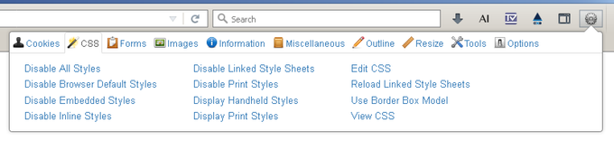 Web Developer toolbar - ADG