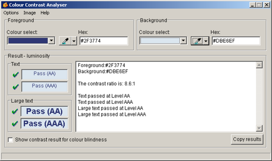Colour Contrast Analyser - ADG