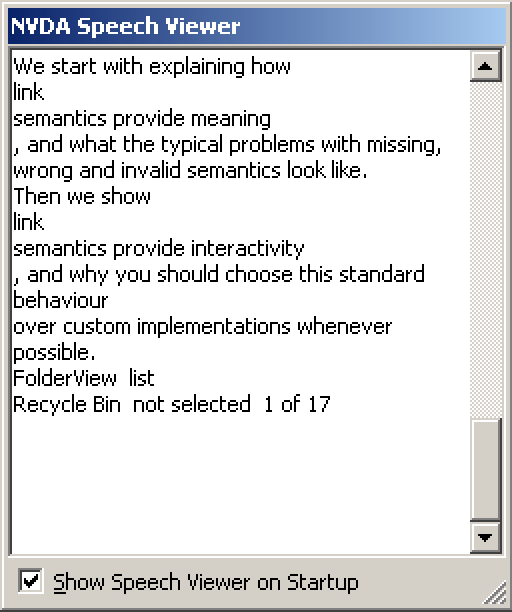 NVDA installation and configuration - ADG