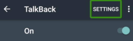 TalkBack configuration - ADG